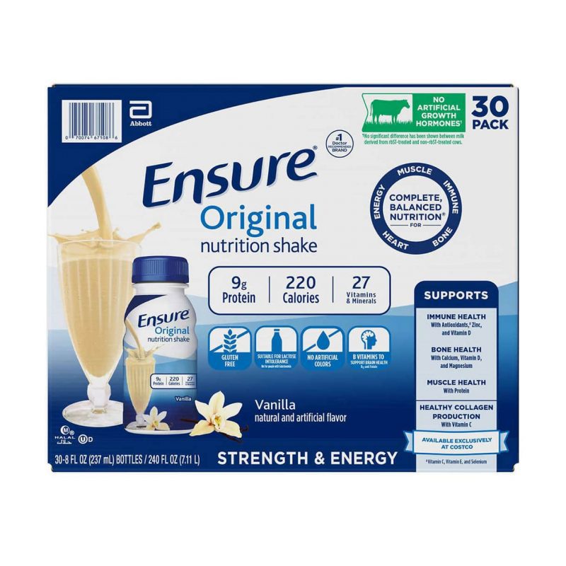 Sữa Ensure nước hương Vani Ensure Original Vanilla 237ml Thùng 30 chai ...