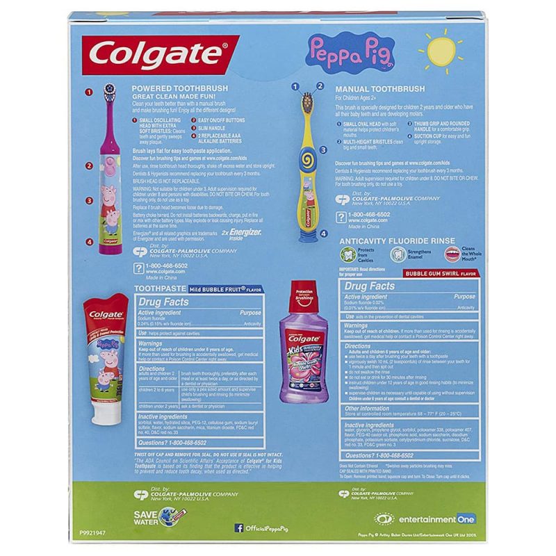 Set 4 món chăm sóc răng miệng cho bé Colgate Funtastic Value Pack Peppa ...