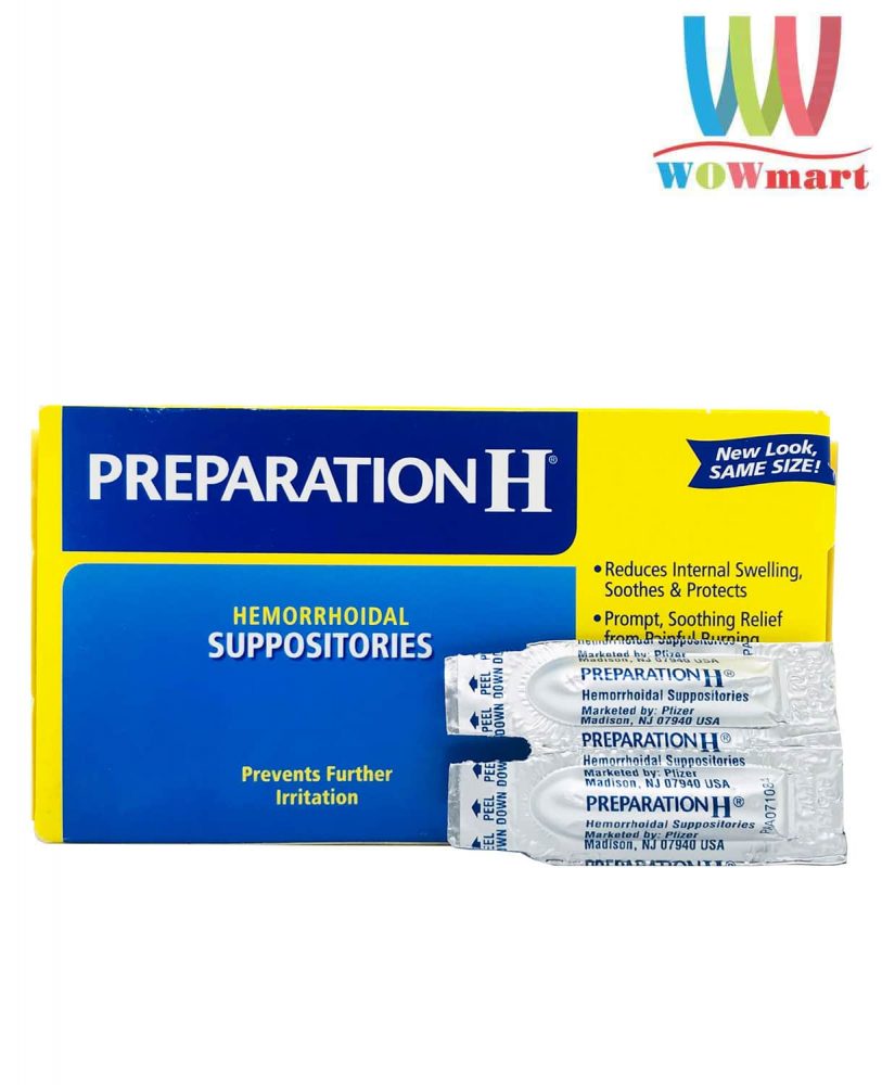 Viên đặt trĩ Preparation H Hemorrhoidal Suppositories (2 viên tách lẻ ...