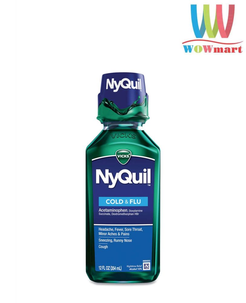 Siro Vicks NyQuil Cold & Flu Nighttime Relief 354ml (Original ...