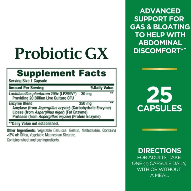 Hỗ trợ hệ tiêu hóa và đường ruột Nature’s Bounty Probiotic GX 25 ...