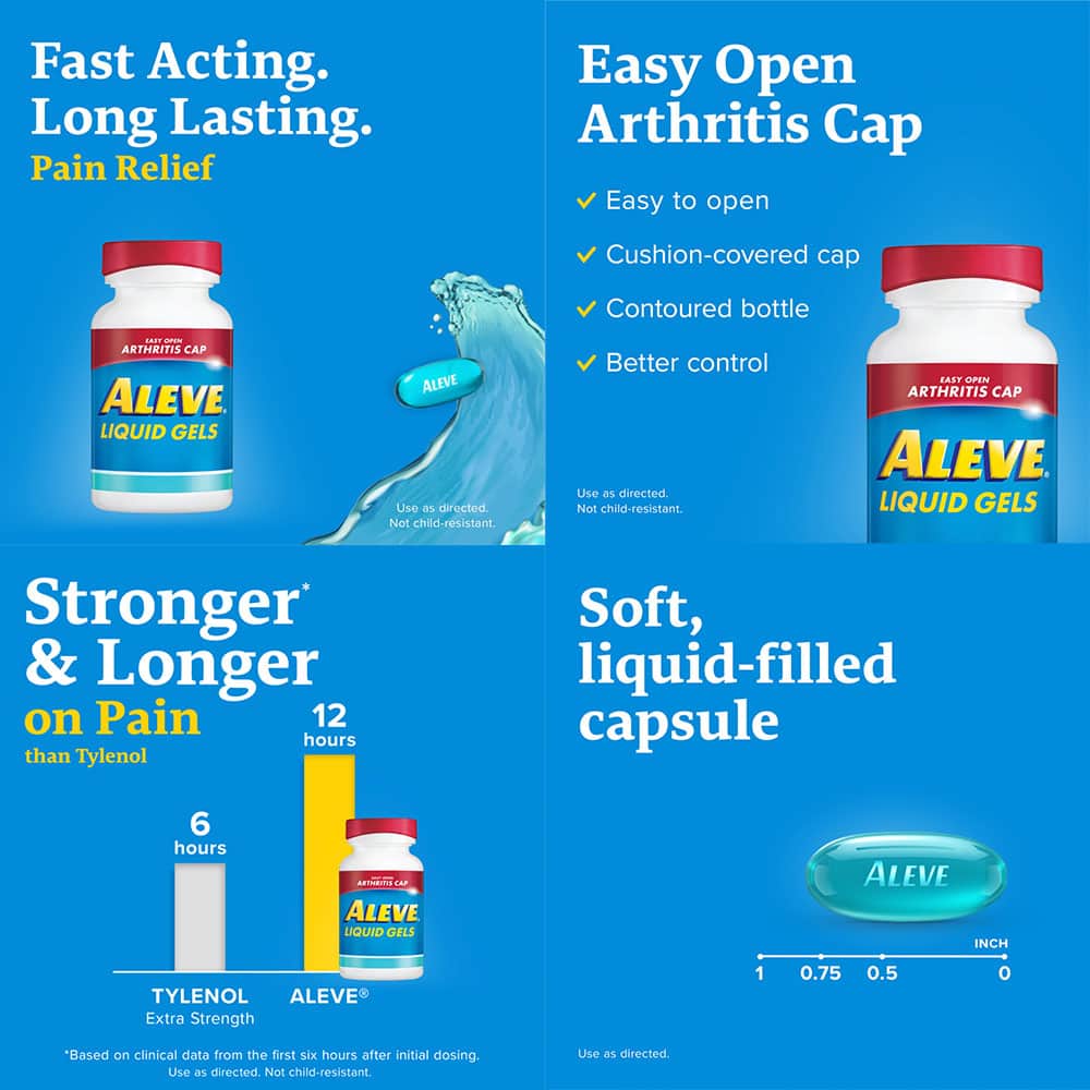 Viên uống Aleve Liquid Gels Arthritis Cap Pain Reliever Naproxen Sodium ...