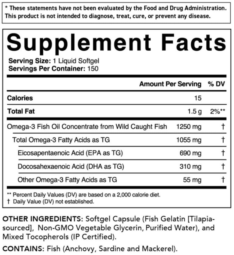 Dầu cá Sports Research Triple Strength Omega-3 Fish Oil 150 Fish ...