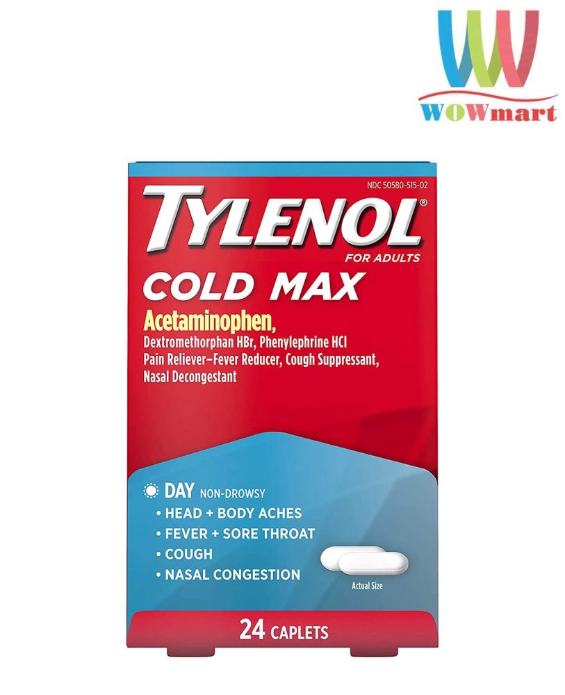 Viên uống Tylenol Cold Max Day 24 Caplets - Wowmart VN | 100% hàng ...