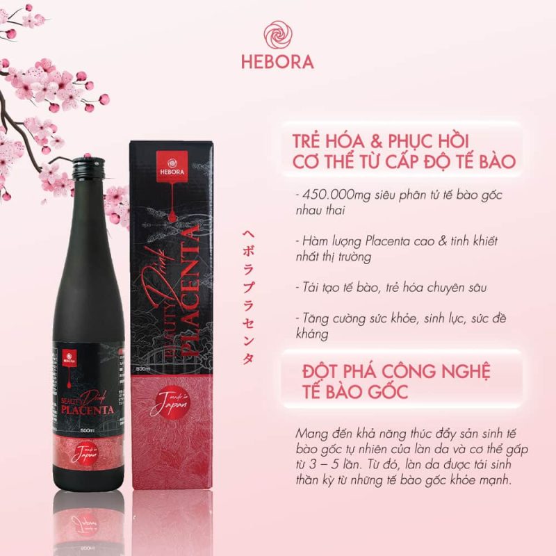 Nước uống nhau thai Hebora Placenta Beauty Drink 500ml - Wowmart VN ...