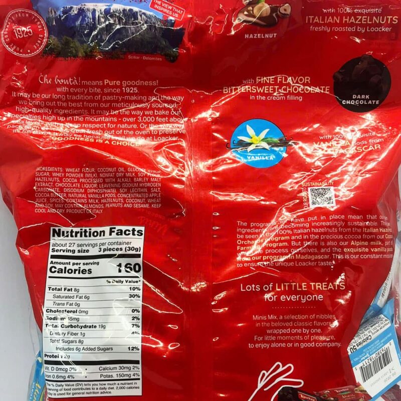 Bánh xốp nhân kem Loacker Minis (Hazelnut, Vanilla, Chocolate) 80 ...